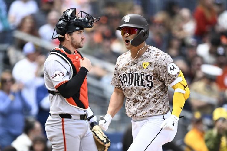 Luis Campusano, Ha-Seong Kim hit 3-run homers, Padres rout Giants 13-4 ...