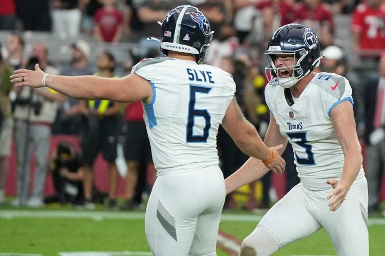 Titans kicker Joey Slye out with calf injury after making winning field ...