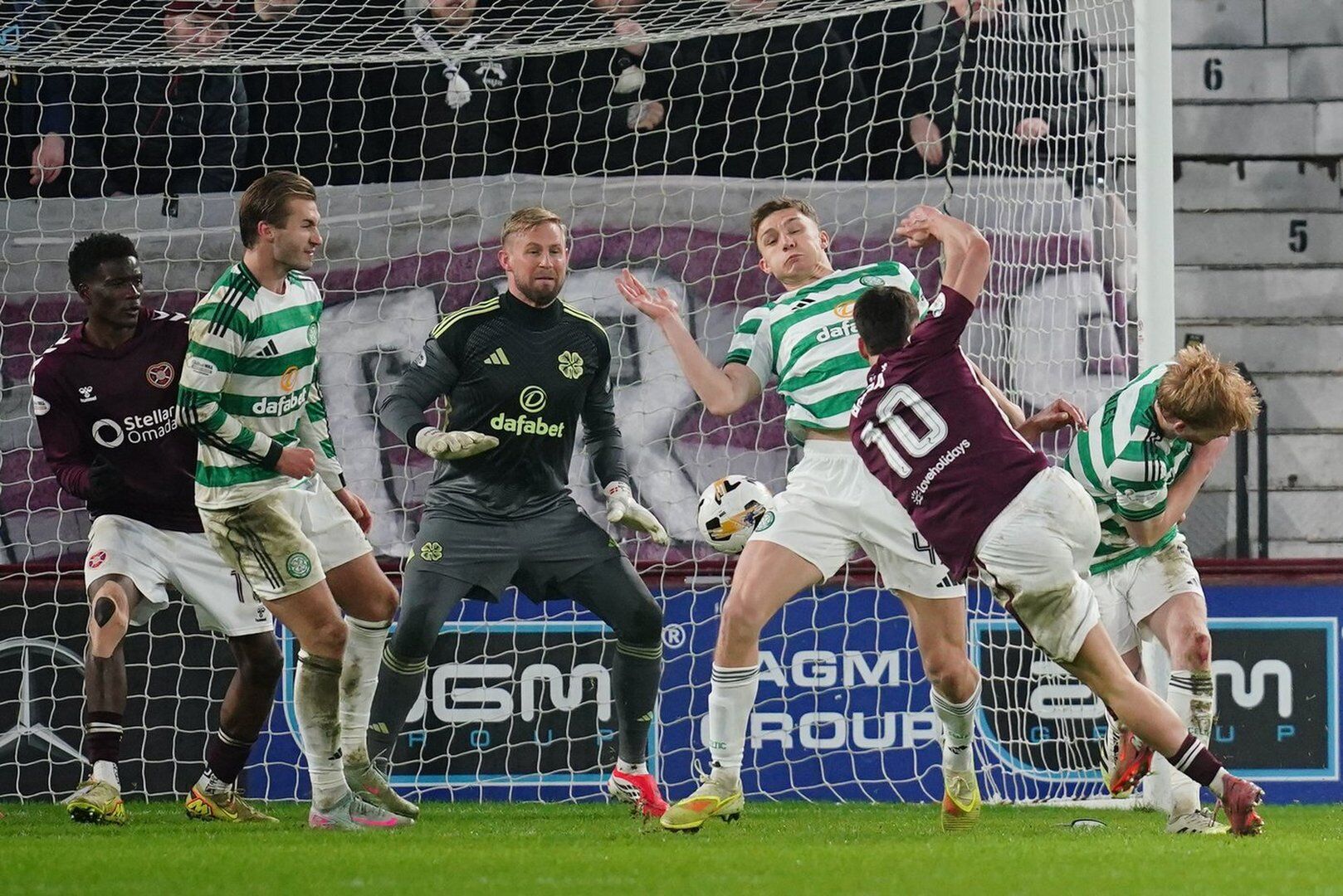 Celtic concedes late in 2-2 draw with surprise Scottish leader Hearts