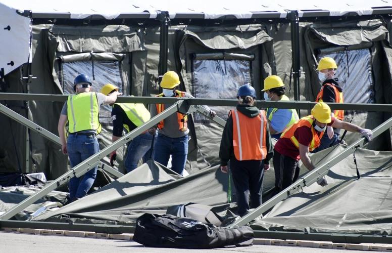 See the construction of the new field hospital on Wellington Street in ...