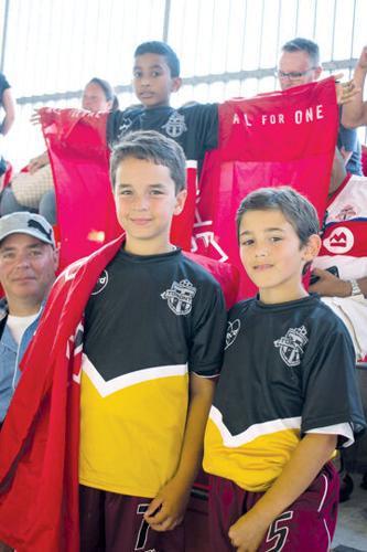 Ancaster Soccer Club players and families cheer on TFC