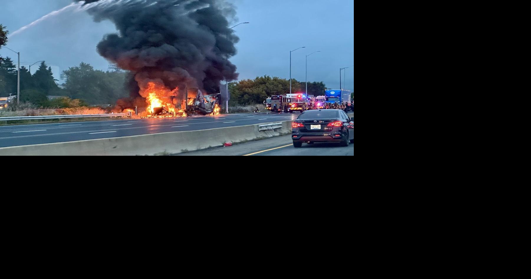QEW lanes closed 12 hours after tractor-trailer fire