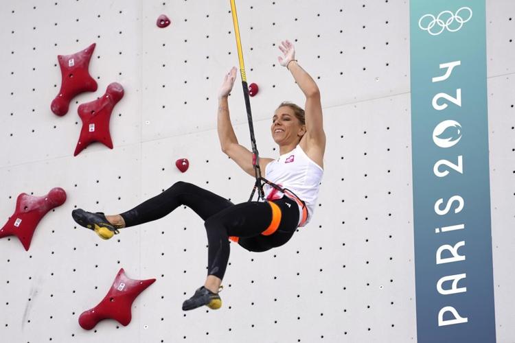 Speed sport climber Aleksandra Miroslaw wins Olympic gold 2 days after ...