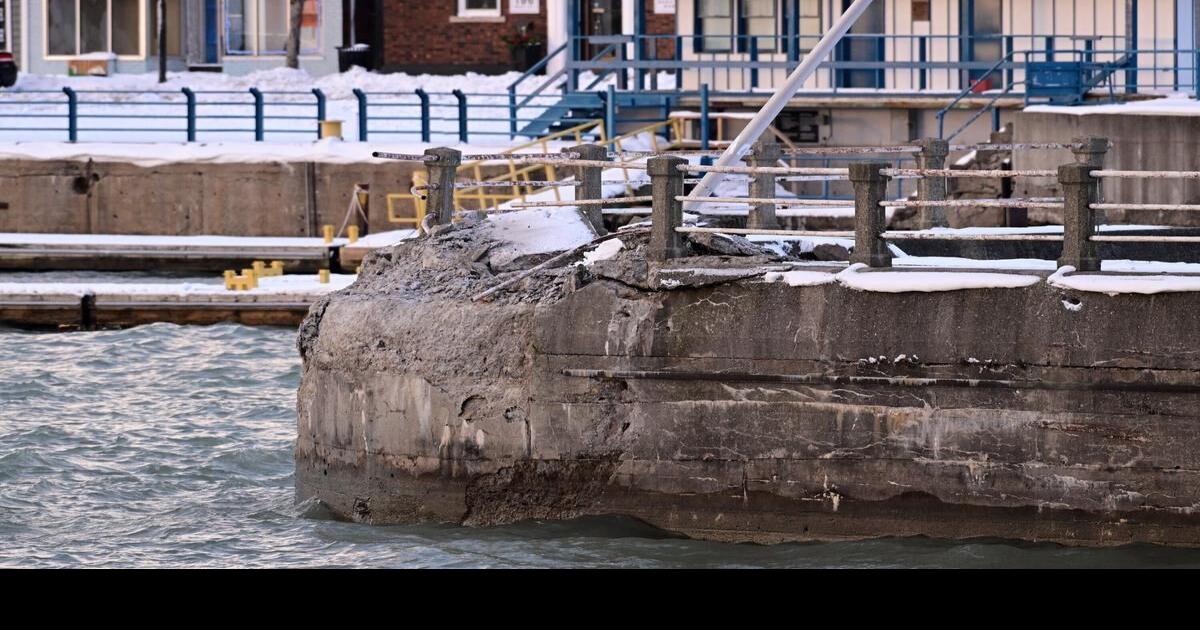 Ship strikes abutment near Welland Canal bridge in Port Colborne