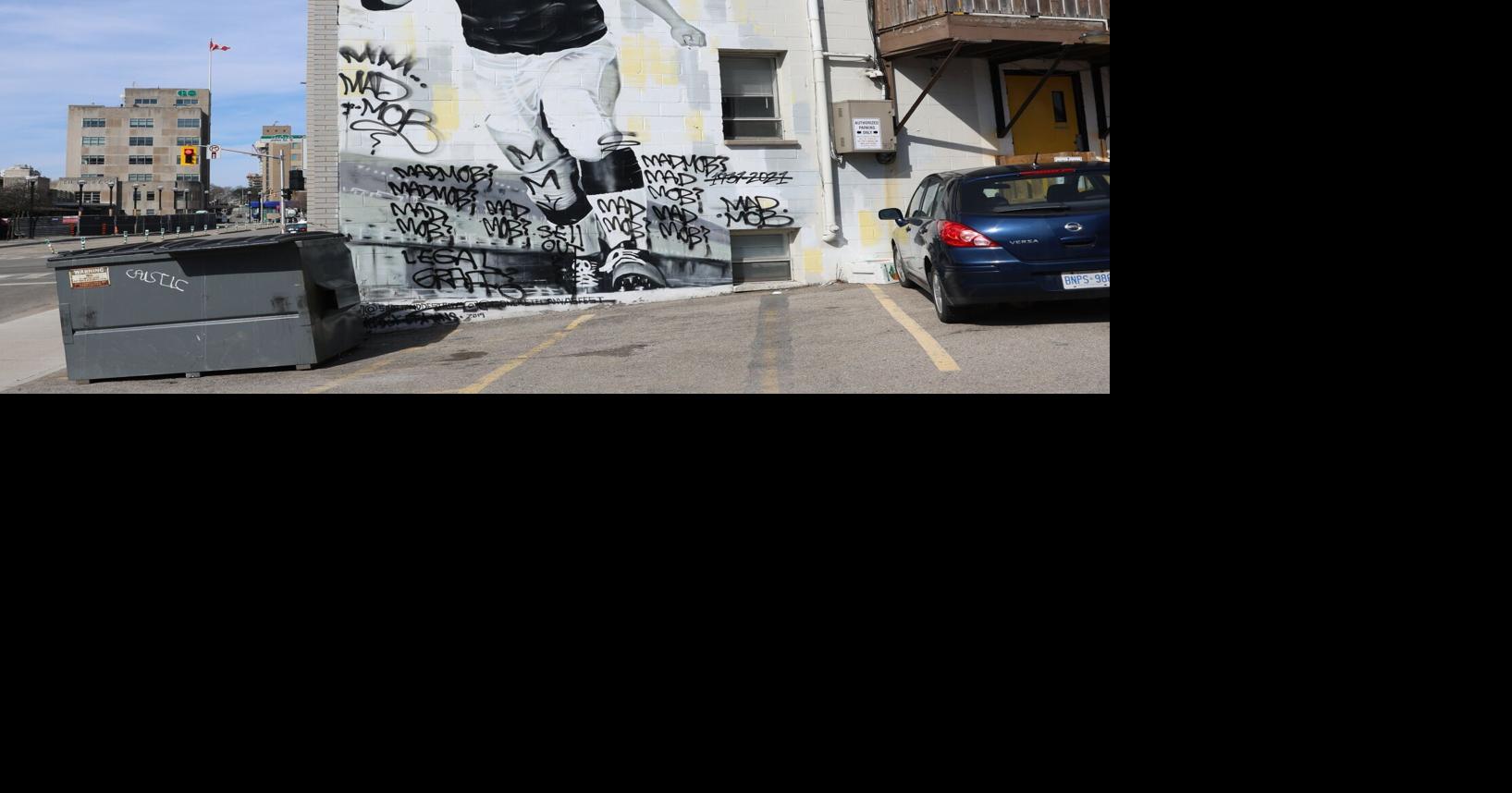 Mural of Hamilton legend Angelo Mosca defaced by graffiti