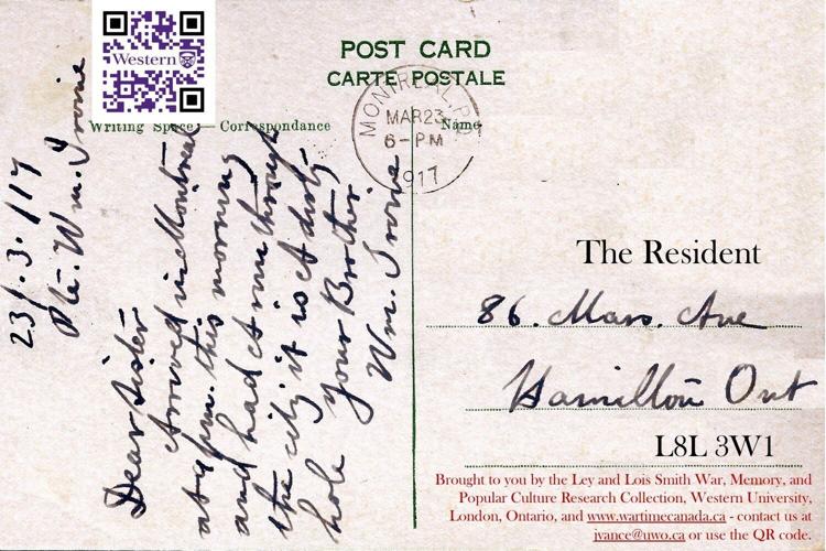 400 Canadians mailed postcards to mark Remembrance Day