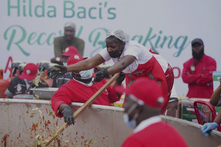 Nigerian chef breaks world record for cooking the largest jollof rice dish