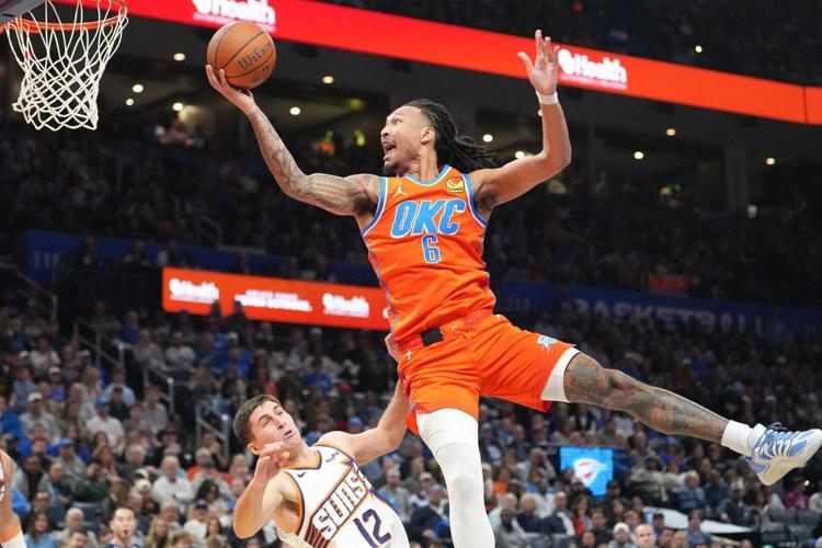 Thunder win 11th straight to improve to 19-1, beating Suns 123-119 to ...