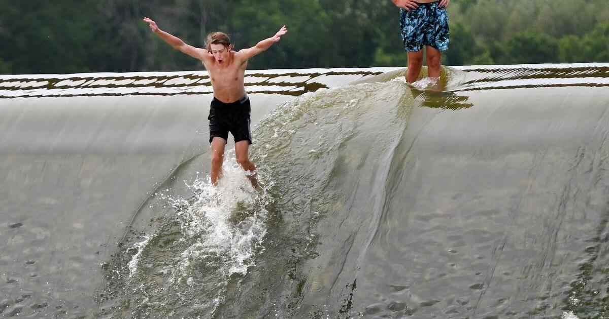 Water sliding on the dam in Caledonia