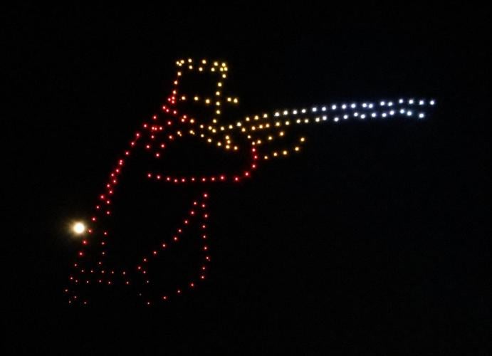Re-enactment features muskets, fireworks and a drone show