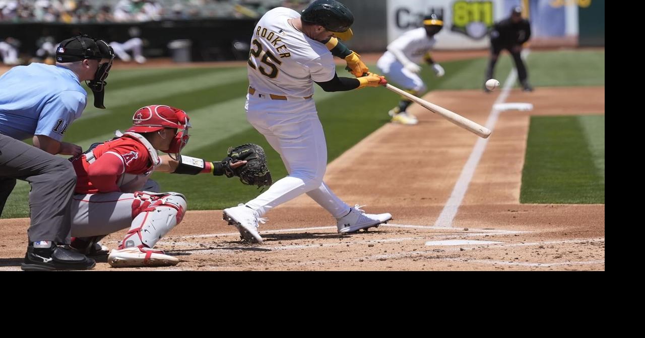 Rooker, Butler each drive in 3 runs in the Athletics' 8-2 victory over ...