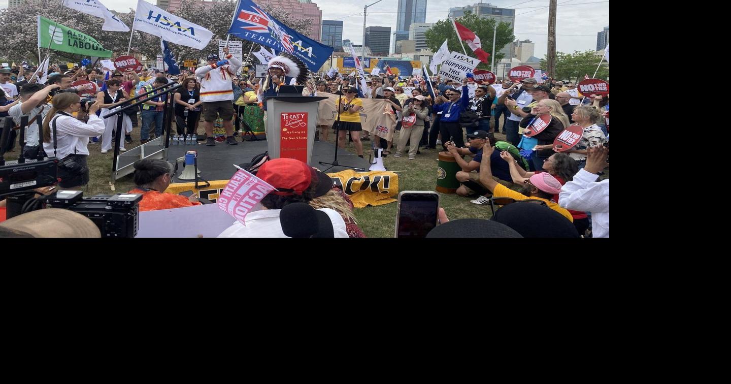 Thousands rally across Alberta as labour and Indigenous leaders unite ...