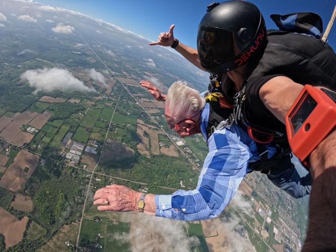 Skydiving senior celebrates 90th birthday in the air