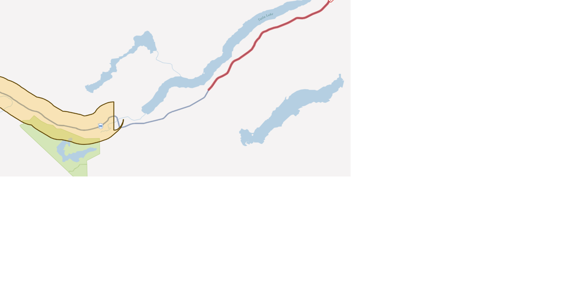 Wildfire reduces Highway 20 to single lane alternating traffic