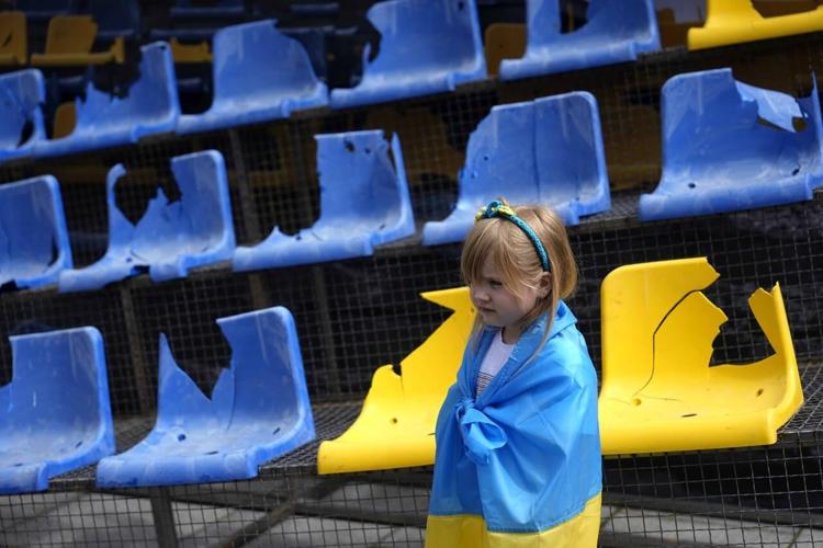 Ukraine displays destroyed stadium stand in Munich in reminder of war ...