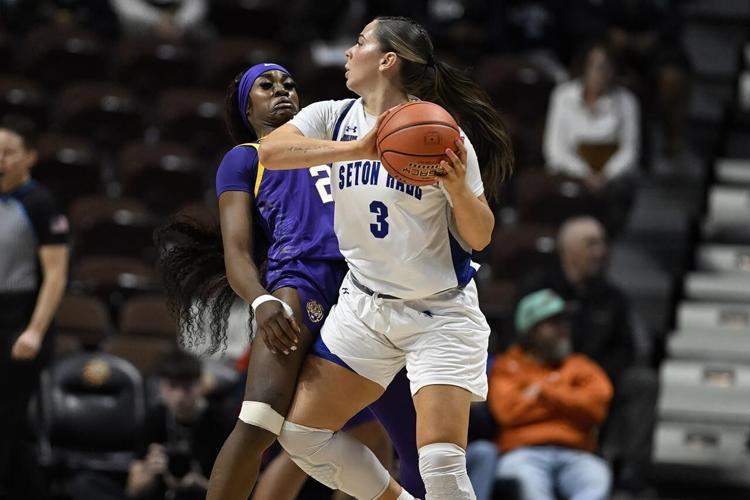 Morrow, Williams lead No. 5 LSU to 91-64 rout of Seton Hall in Hall of Fame Women's Showcase