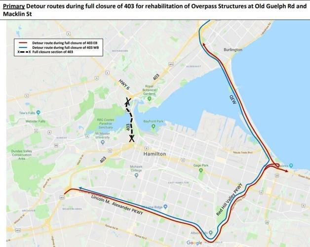 Traffic chaos coming with westbound Hwy 403 closure