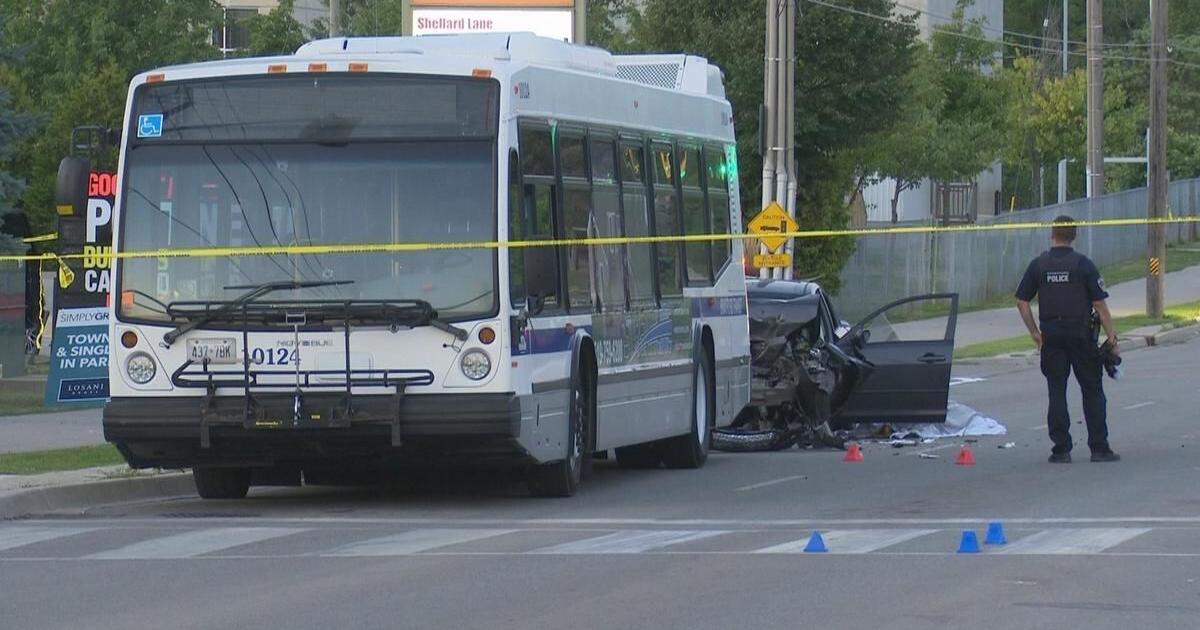 Two dead after driver crashes into Brantford city bus: police