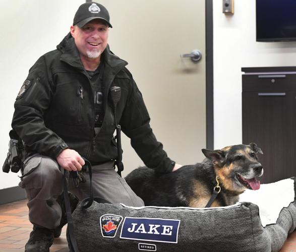 Hamilton police dog barks into retirement