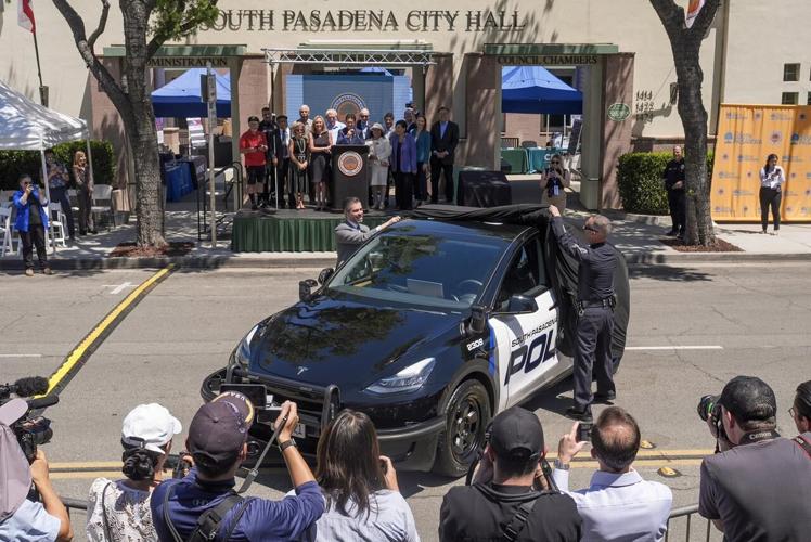 California city unveils nation's first all electric vehicle police fleet