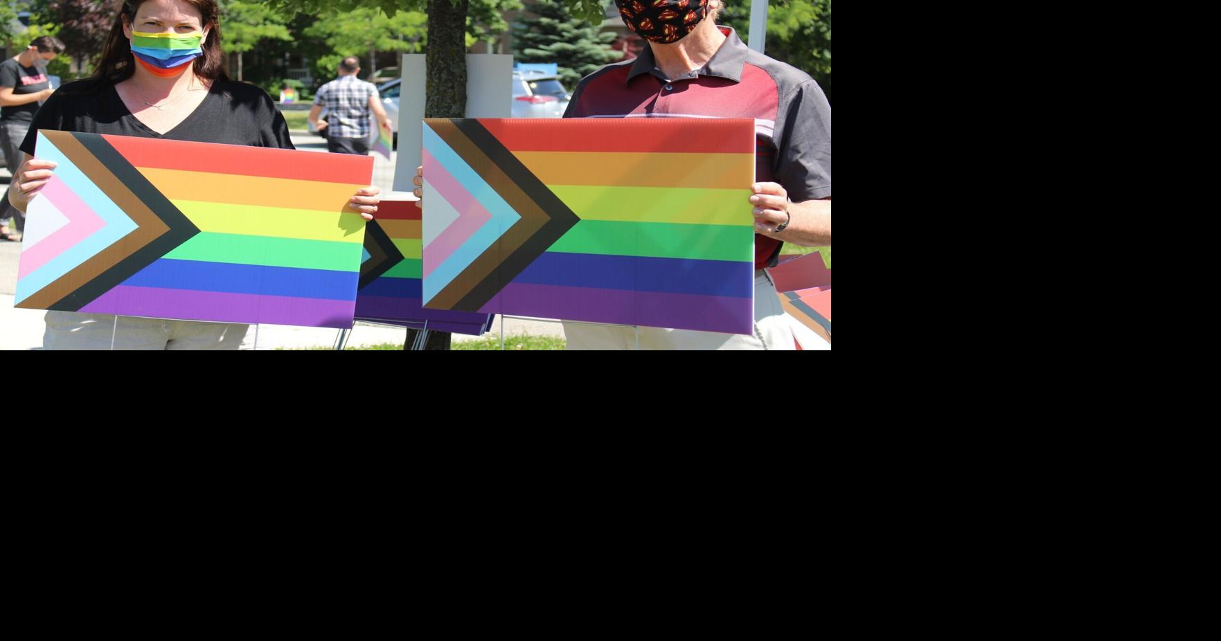 Pride sign back up at Millgrove church after disappearance