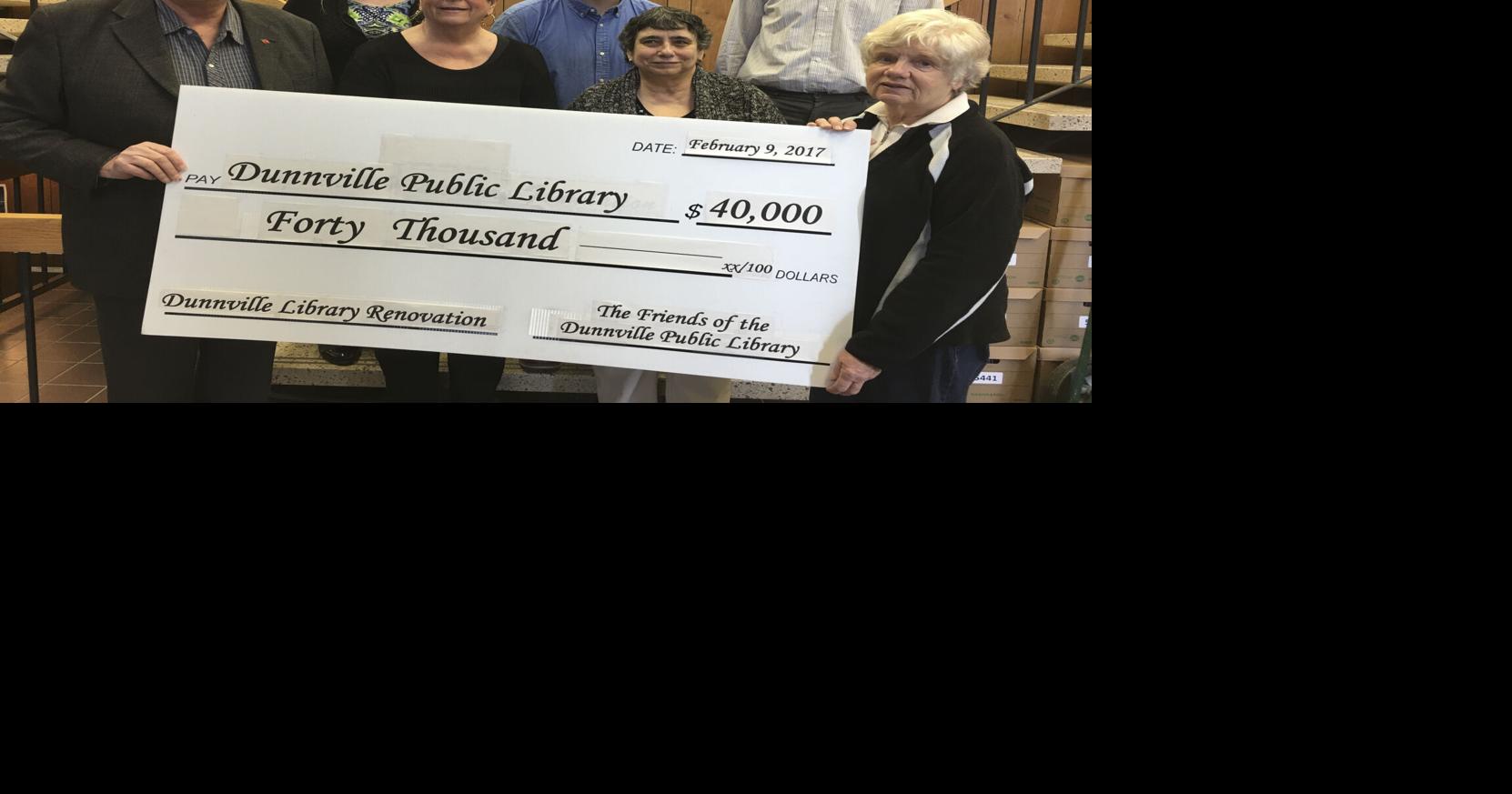 Dunnville Friends of the Library give branch $40,000