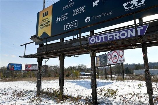 Three billboards inside Hamilton, Ontario