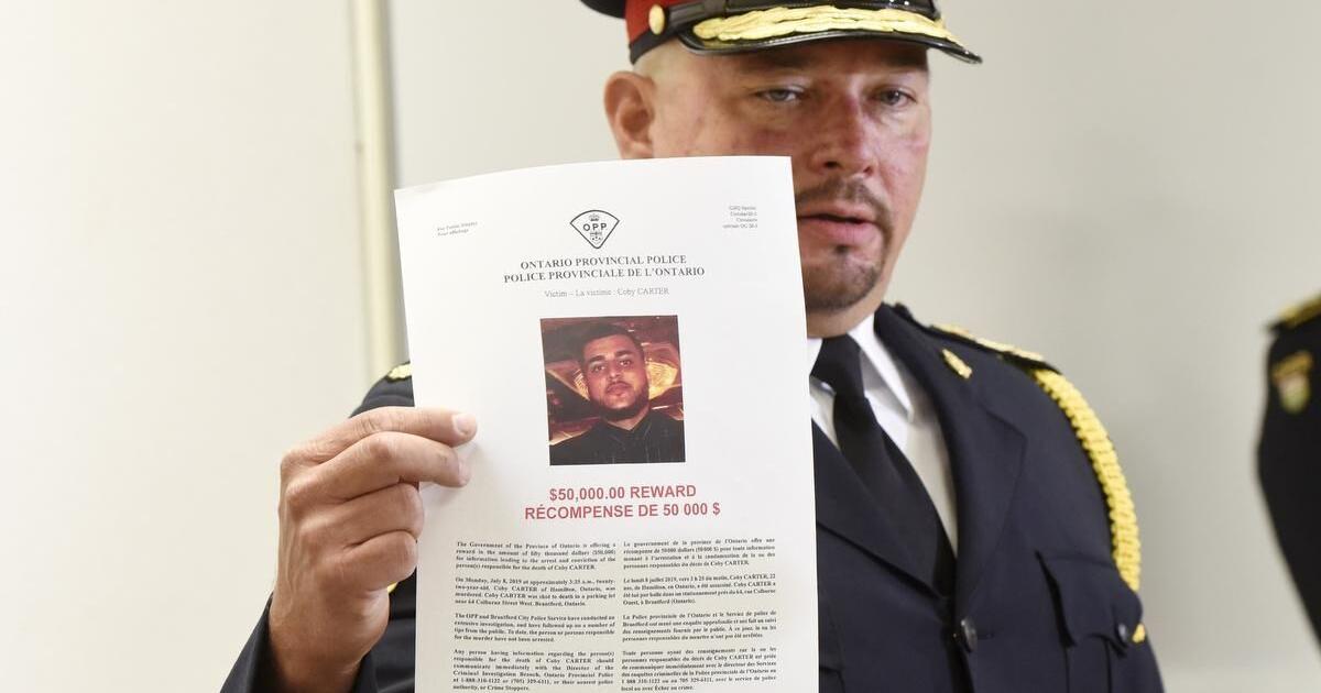 Brantford police post $50,000 reward for tips into murder of Coby Carter