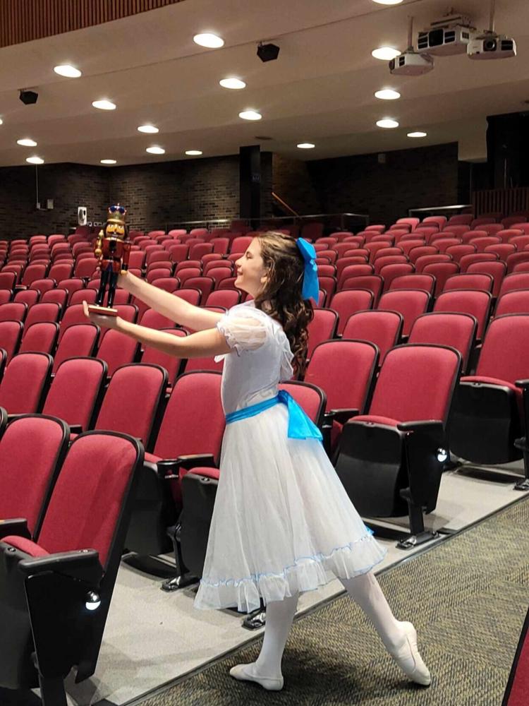 Binbrook girl dancing as Clara in Hamilton Nutcracker show
