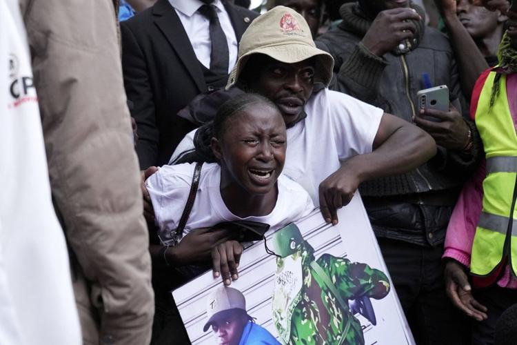 Photos of funeral of Kenyan civilian shot dead by police during protest