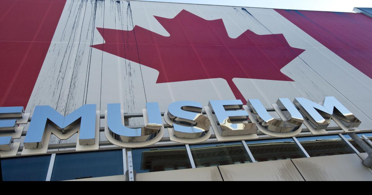 Kitchener museum’s giant Canadian flag vandalized on Canada Day