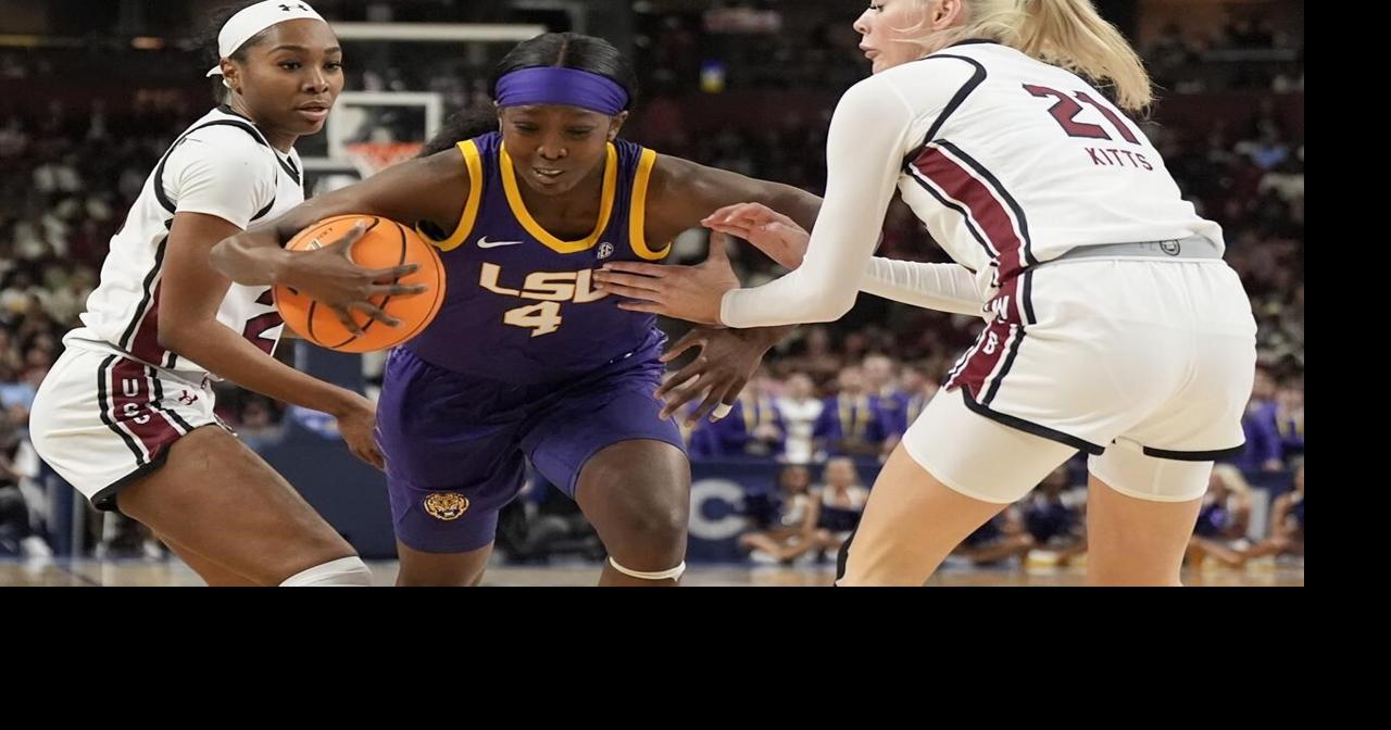 South Carolina's Kamilla Cardoso shoves LSU's Flau'jae Johnson, is ...