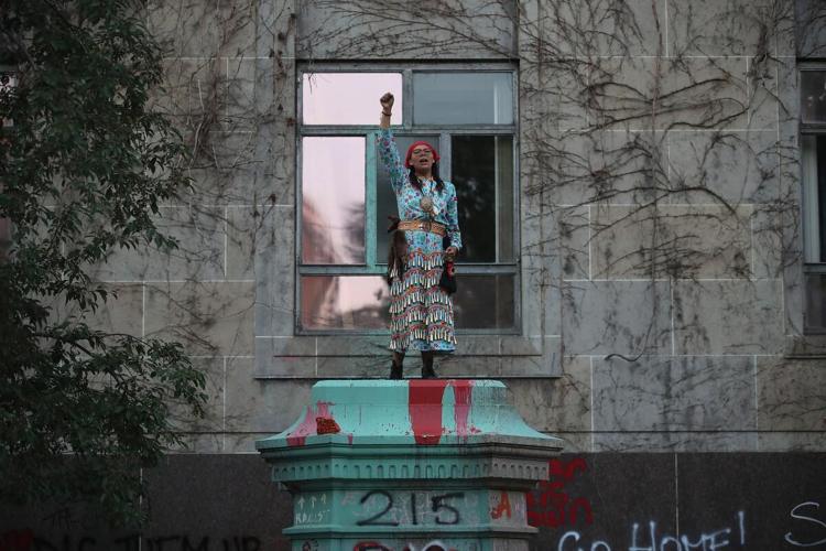 Protesters behead toppled statue of Egerton Ryerson following rally ...