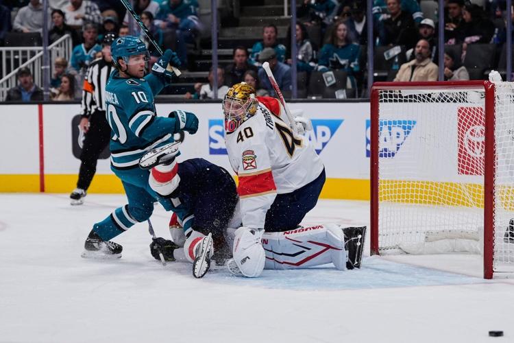Celebrini scores 10th goal as Sharks top Panthers 3-1 for 3rd straight win