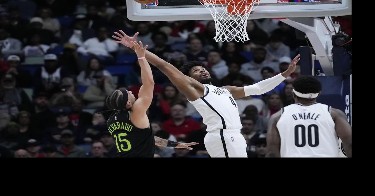 Pelicans roll to wire-to-wire, lopsided victory over reeling Nets