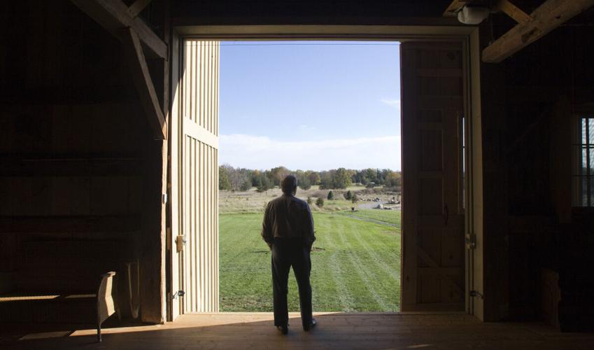 Family dinner is served in the barn