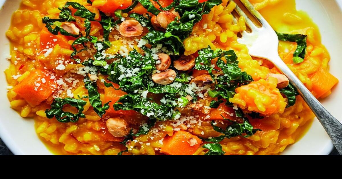 Squash Risotto with Tuscan Kale