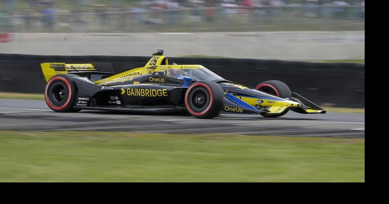 Graham Rahal on IndyCar front row at Mid-Ohio with pole sitter Colton Herta
