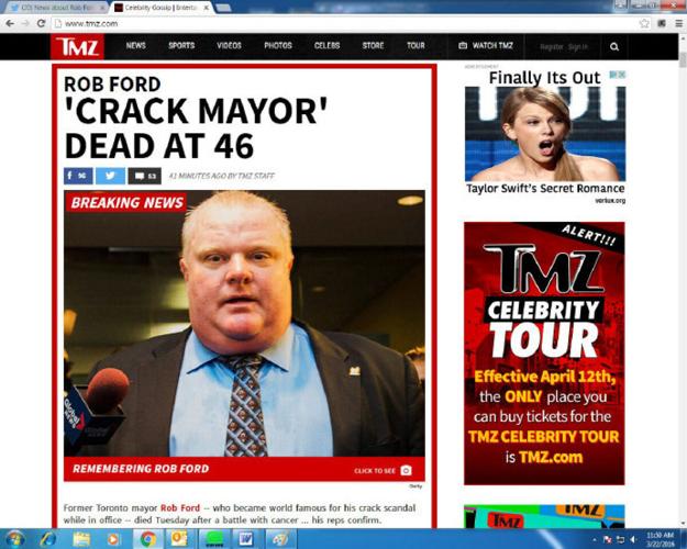 Media, celebrities react to Rob Ford’s death