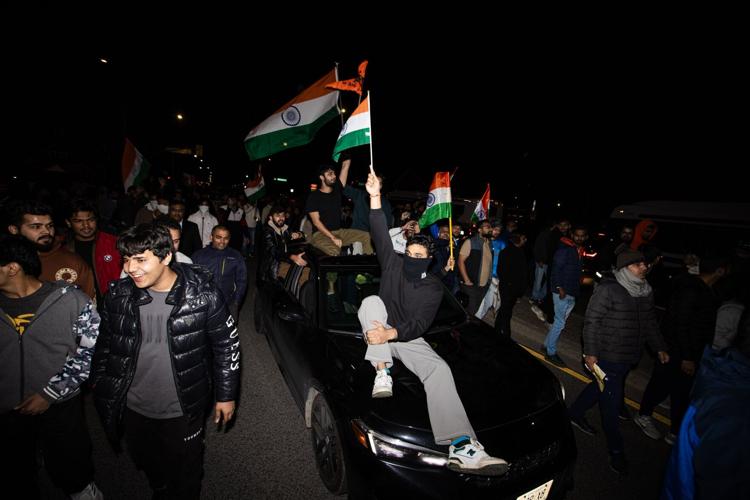 Tempers flare at protest Monday after violence outside Hindu temple in ...