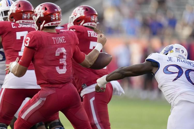 Daniels’ 5 touchdowns power Kansas past Houston 48-30