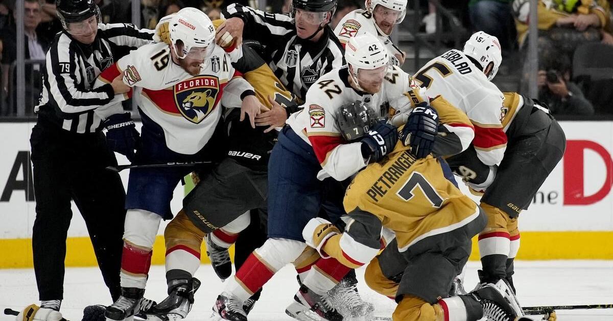 Panthers lose shirts in Vegas, trail Knights 2-0 in Cup final