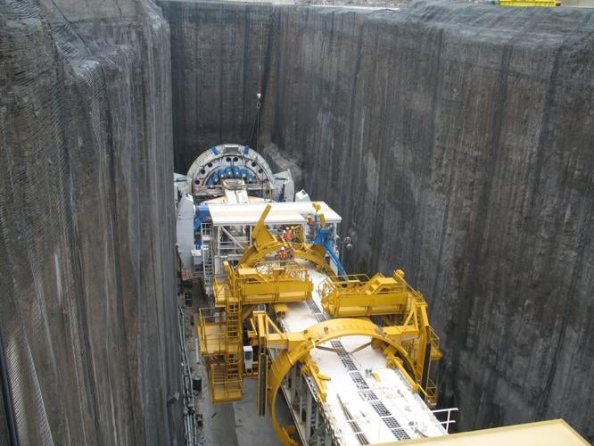 Massive boring machine ‘Big Becky’ emerges from under Niagara Falls