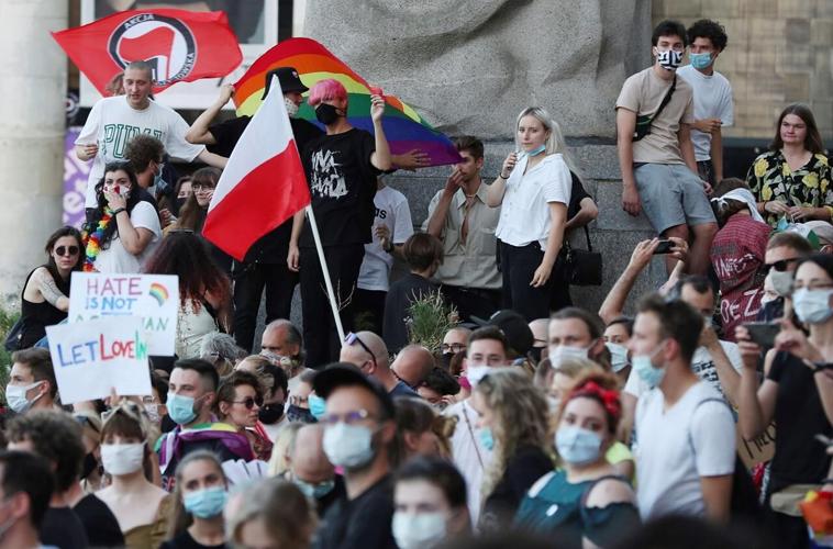 Protesters decry government’s anti-LGBT attitudes in Poland