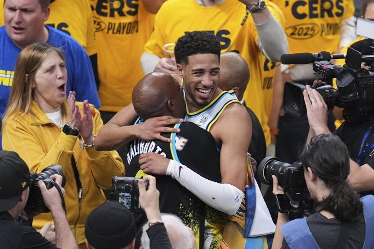 Tyrese Haliburton's father cuts loose at Indy bar as son hits tying ...