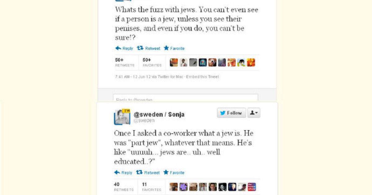 Twitter experiment @Sweden angers many with offensive Jewish comments