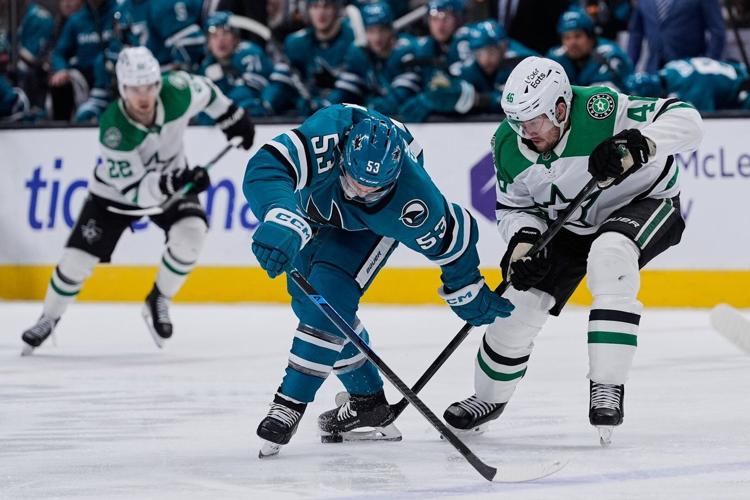 Toffoli gets 2nd goal of game in OT to rally Sharks to 5-4 win over Stars