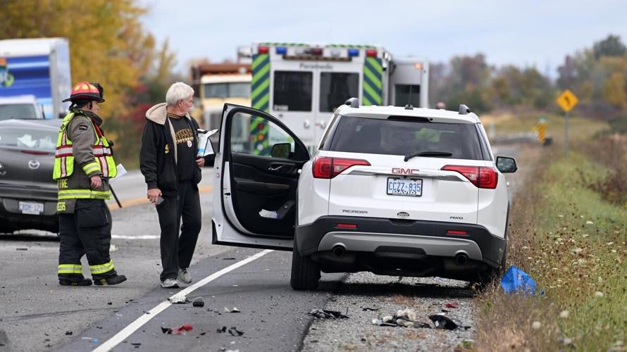 Four-vehicle crash on Hwy. 58 sends two people to hospital