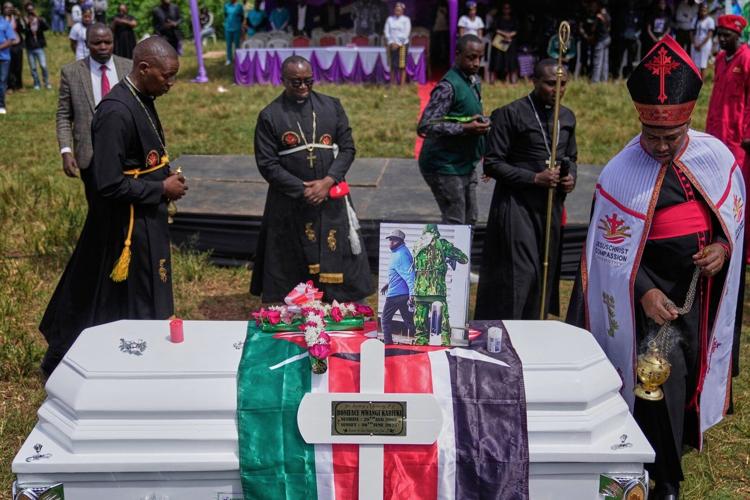 Photos of funeral of Kenyan civilian shot dead by police during protest