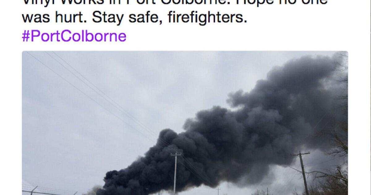 Firefighters battle large industrial fire in Port Colborne